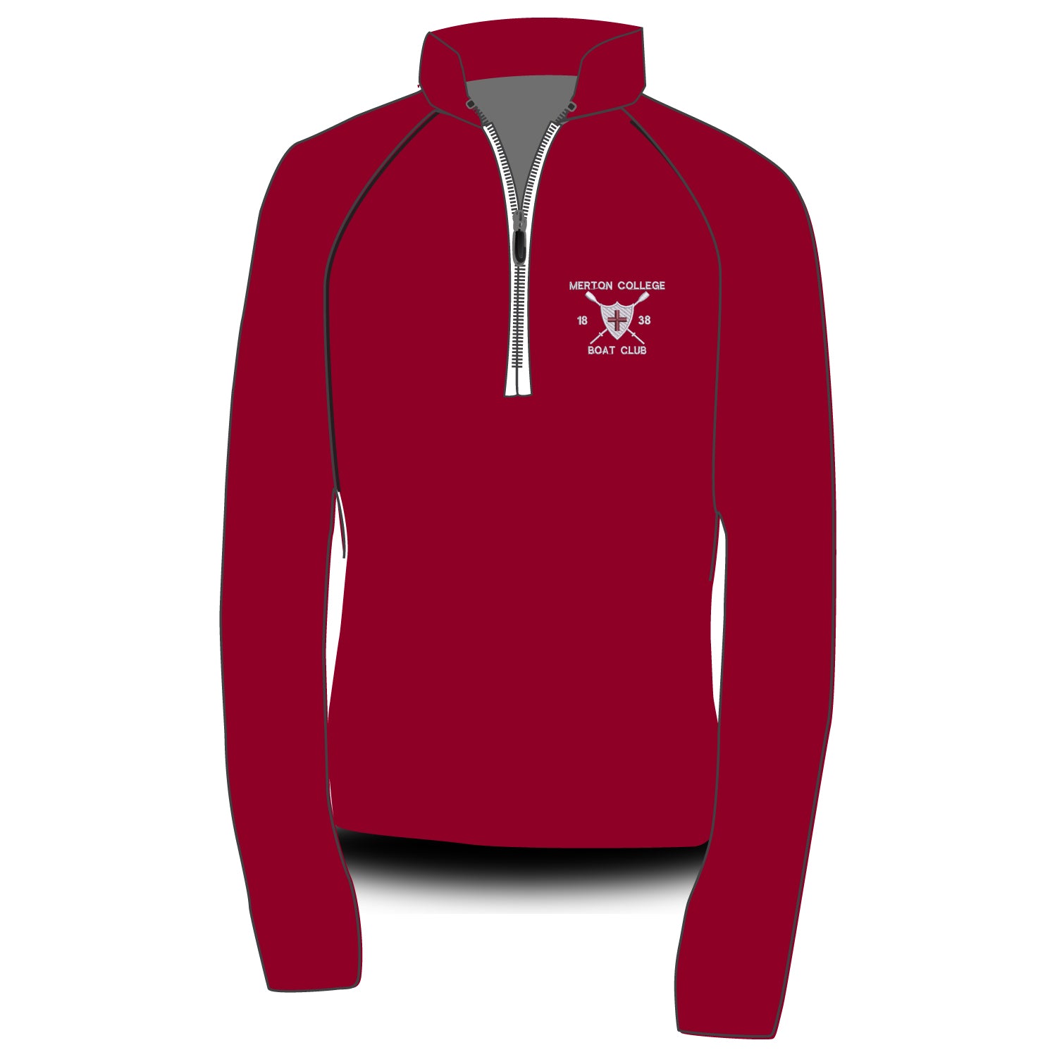 Merton College Boat Club Maroon Fleece Lined Midlayer – Stitch Rowing