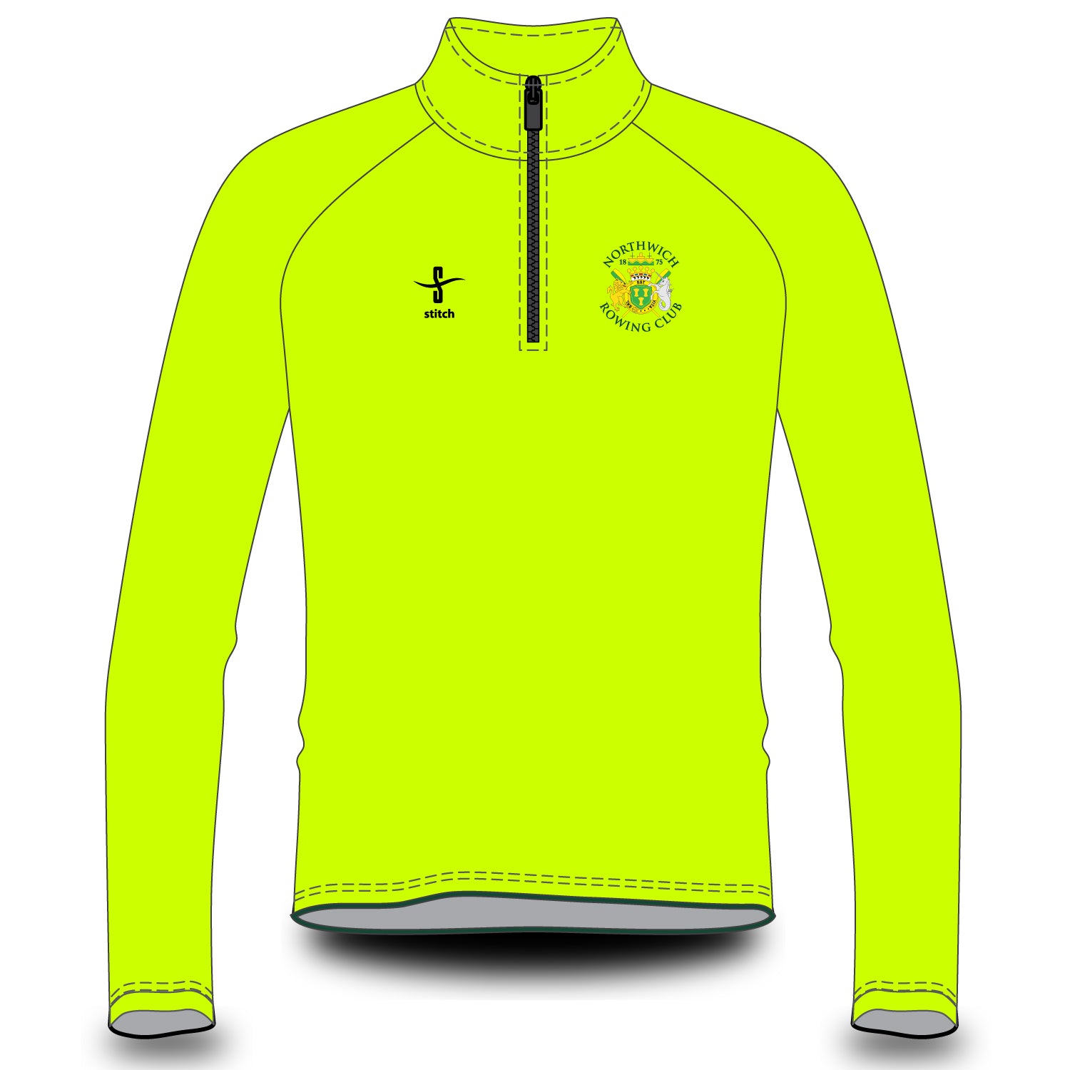 Northwich Rowing Club Fluorescent Yellow Varsity Splash Jacket – Stitch ...