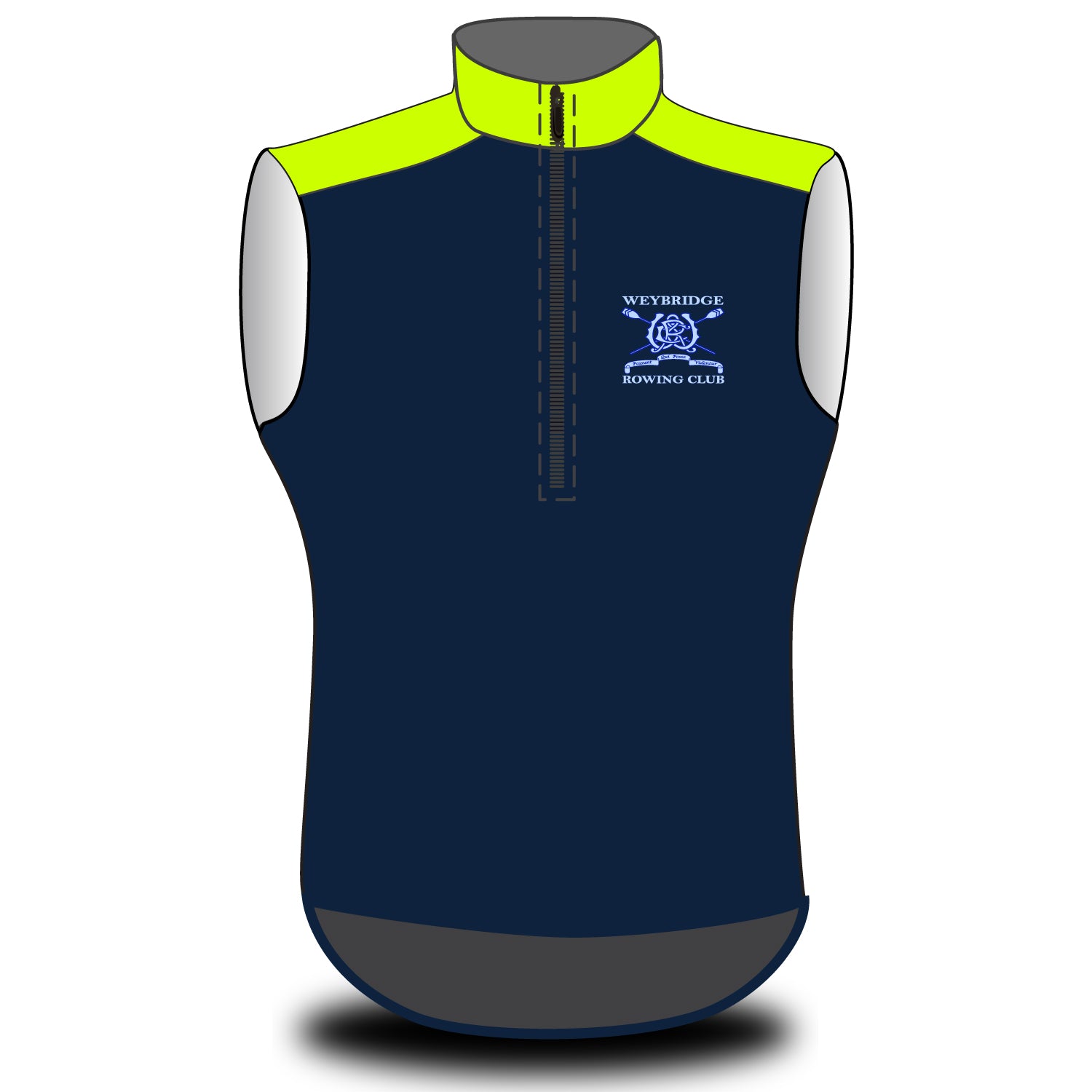 Weybridge Rowing Club Varsity Gilet Option 1 – Stitch Rowing